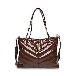 Steve Madden Cameo-P Patent Tote, Chocolate