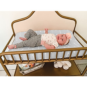 Changing Pad Cover – Premium Baby Changing Pad Covers 4 Pack – Boy or Girl Changing Pad Cover – Pure Jersey Machine Washable Grey & White Changing Table Cover – Diaper Changing Pad Cover Sheets