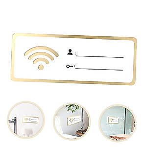 Operitacx Wifi Plaque for Wall Acrylic Wifi Password Sign Network Coverage Sign Easy to Read Password