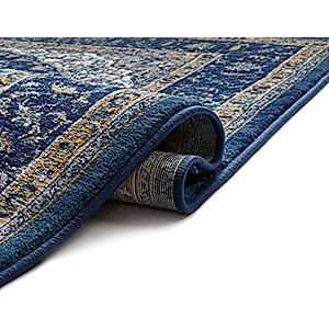 Well Woven Mahal Luxbury Traditional Area Rug, 2'3" x 7'3" Runner, Blue
