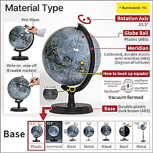 Mapsoft Expolorer Moon Globe, 24cm/9.5", M-24, Lunar Globe, Moon Map, Lunar Map