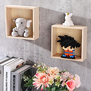 6 Pack Unfinished Wooden Box, 6 x 6 Inch Square Rustic Wooden Box Craft Storage Organizer Box for Storage, Art Collectibles, Home Decor, Desktop Decor, Succulent Plant Pot, Drawer, DIY Craft