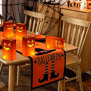 Stmarry 50 pcs Day of The Dead Luminary Bags, Halloween Luminary Bags, Flame Resistant Candle Bag Lanterns, Dia De Los Muertos Party Decorations - Paper Treat Bags