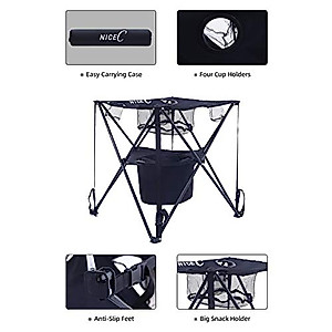 Nice C Camping Table with Cooler, Tailgating Table, Beach Table, Cooler with Table, Portable Table, Ultralight Compact with Carry Bag for Outdoor, Picnic