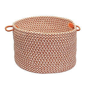 Colonial Mills Outdoor Houndstooth Tweed Utility Basket, 14 by 10-Inch, Orange