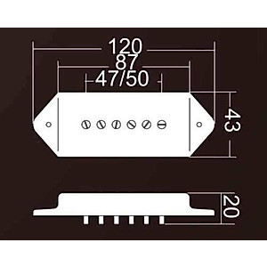 KAISH Black P90 High Power Sound Dogear Type BRIDGE Pickup Soapbar Guitar Pickups