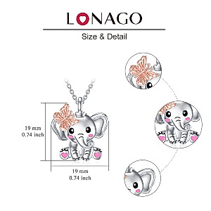 Lucky Elephant Cremation Butterfly Urn Necklace for Ashes 925 Sterling Silver Human Fur Keepsake Memorial Locket Holder Jewelry Gift for Women