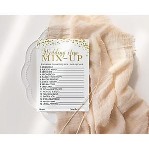 Black and Gold Bridal Shower Word Scramble Game Unscramble Wedding Phrases, Modern Confetti, 4x6 Cards, 25 Guest Pack