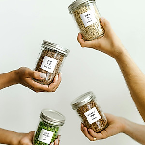 ThreeKin Waterproof Labels for Bottles & Containers - 80 Custom Stickers | All-Purpose & Personalizable | Dishwasher, Freezer & Microwave Safe | BPA-Free | USA-Owned (Blank)