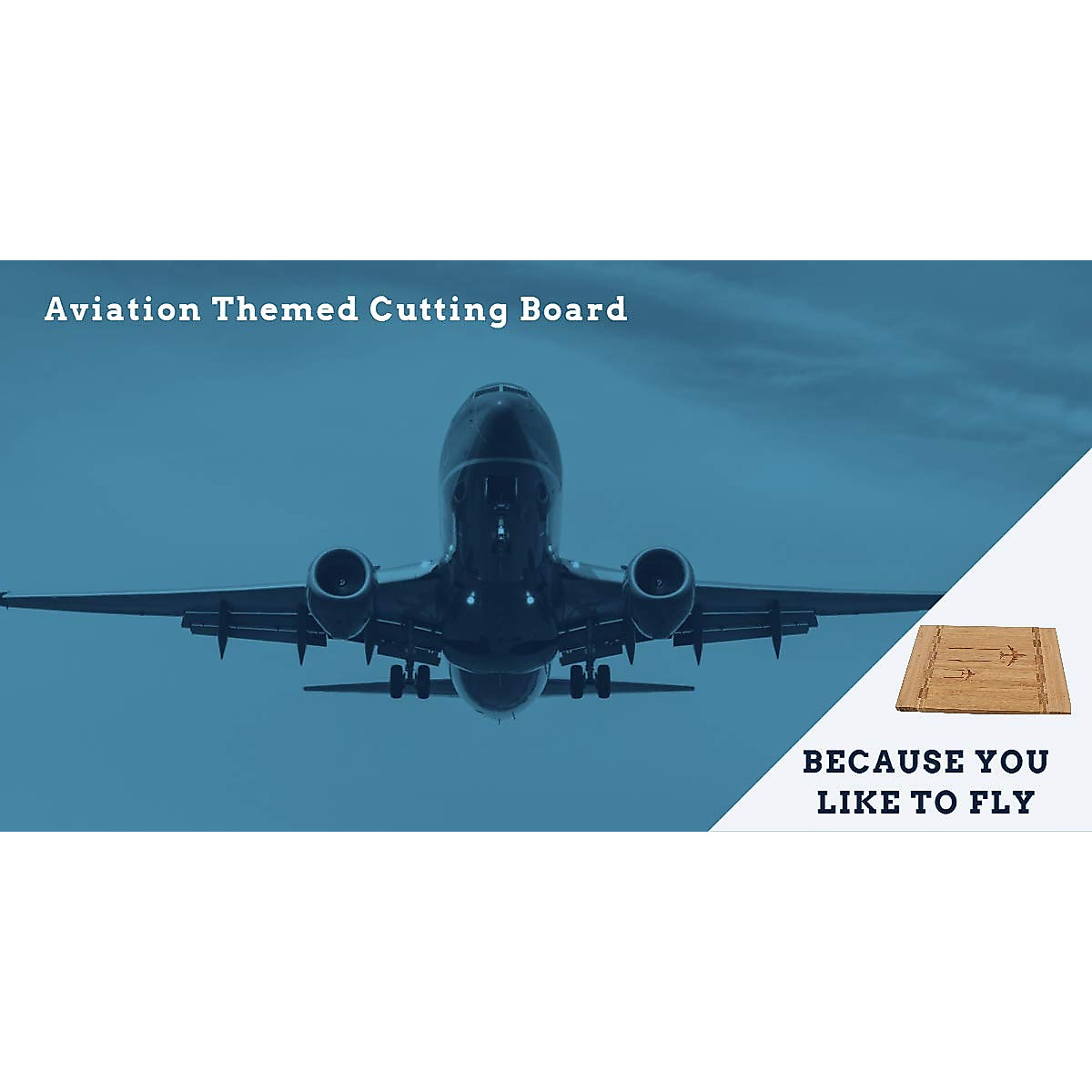 Aviation Bamboo Cutting Board, Jet Silhouettes