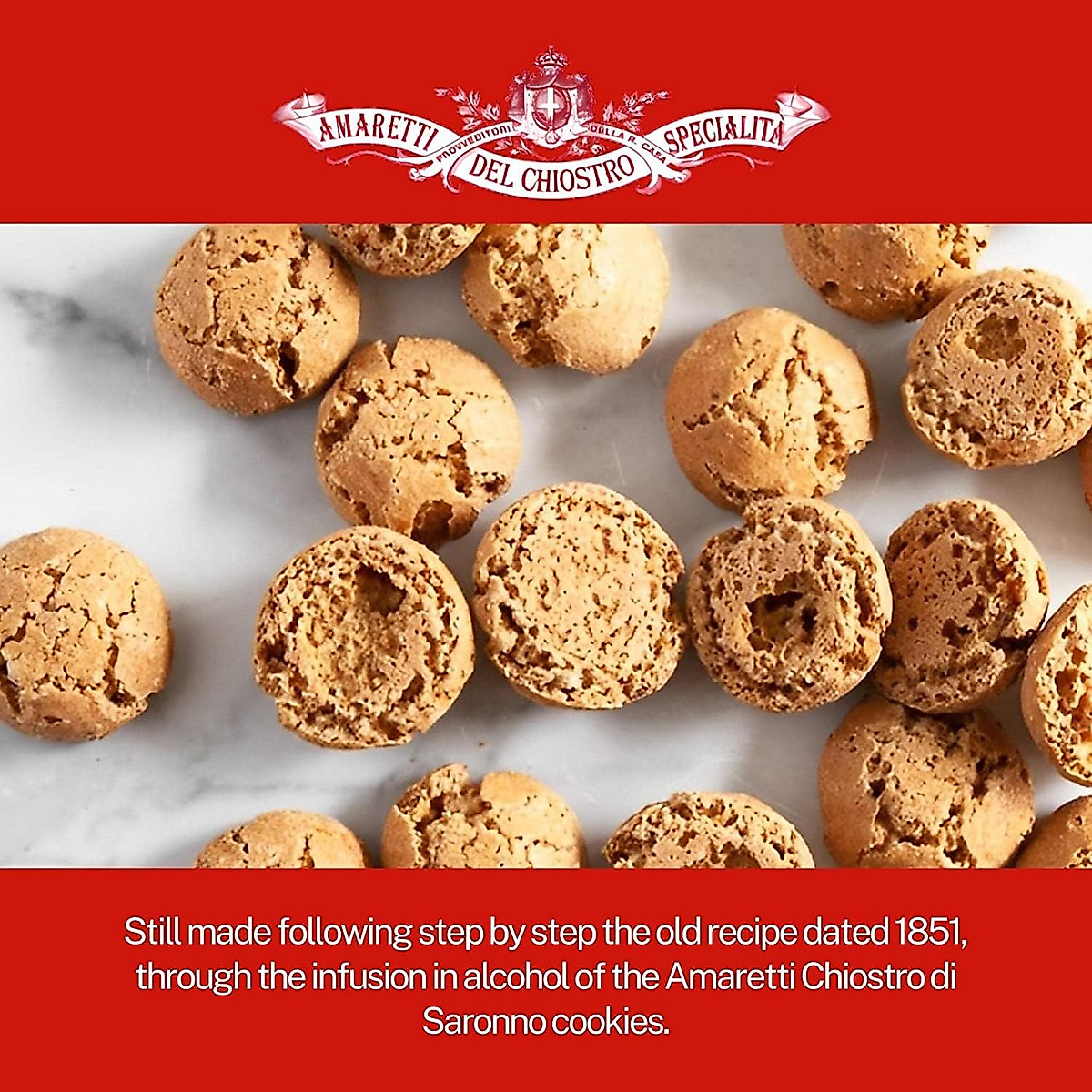 Amaretti del Chiostro Soft Cookies from Italy - Almond Sugar Cookies Individually Wrapped for Freshness - Traditional Italian Delicacies Gourmet Cookies & Gluten Free Snacks (Green Tower Tin, 6.35 oz)