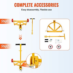 VEVOR 55 Gallon Drum Dolly, Low Profile Barrel Dolly Cart Oil Drum Caddy Round Dolly, 1200 lbs Load Capacity, Heavy Duty Steel Drum Dolly with Adjustable Handle for Workshop Factory Warehouse