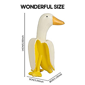 Lhocm Garden Decor Statues Figurines Ornaments, Creative Resin Banana Duck Garden Gnomes, Personalized Duck Statues for Home, Patio, Lawn, Yard, Office, Outdoor Decorations, Housewarming Garden Gifts