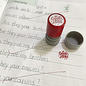 WAFJAMF Pack of 6 Sorted Teacher Stamp Teachers Self-Inking Rubber Stamps Teacher Review Photosensitive Stamps Behavior Stamps for Education