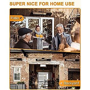 Star Patio Electric Patio Heater, Outdoor Wall Mounted Heater, Infrared Heater with Remote, Instant Heating1500W, IP55 Waterproof Outdoor Heaters, Without Bright Light, STP2580-RM-S