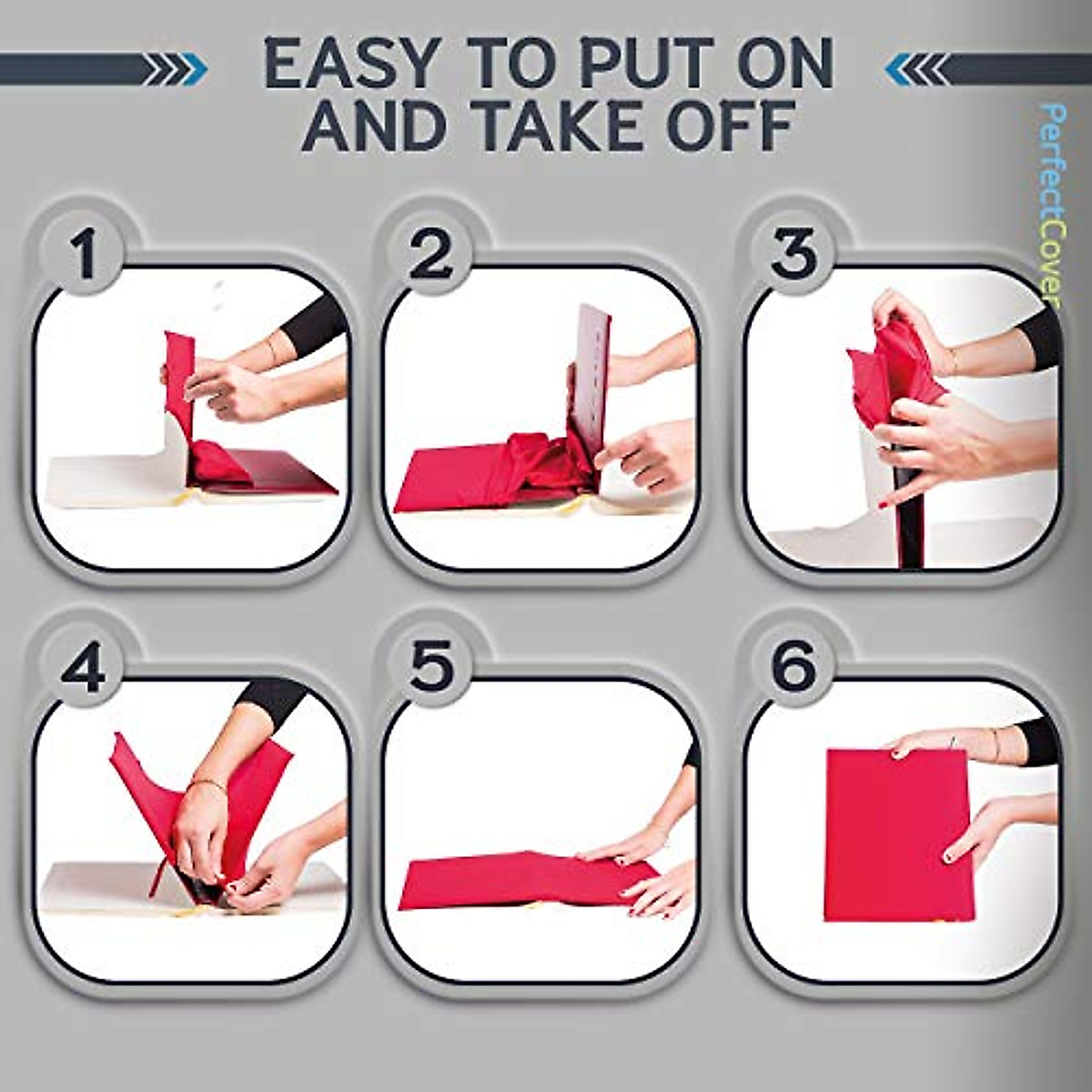 7 Pack Stretchable Book Covers - Multiple Colors Durable, Washable, Reusable and Protective Jackets for Hard Cover Schoolbooks and Textbooks - by PerfectCover (7-Pack, Set-2)