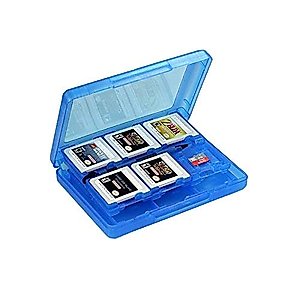 OSTENT 28-in-1 Game Memory Card Case Holder Cartridge Storage for Nintendo 3DS LL/XL - Color Blue