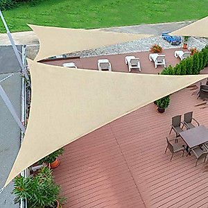 Candy Park TK-PINLI 9'10'' x 9'10'' x 9'10'' Triangle Sun Shade Sail UV Block for Outdoor Patio Garden