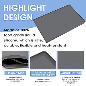 Under Sink Mat Kitchen Cabinet Tray, Flexible Waterproof Silicone Made, Disifenction Surface - 34" x 22"
