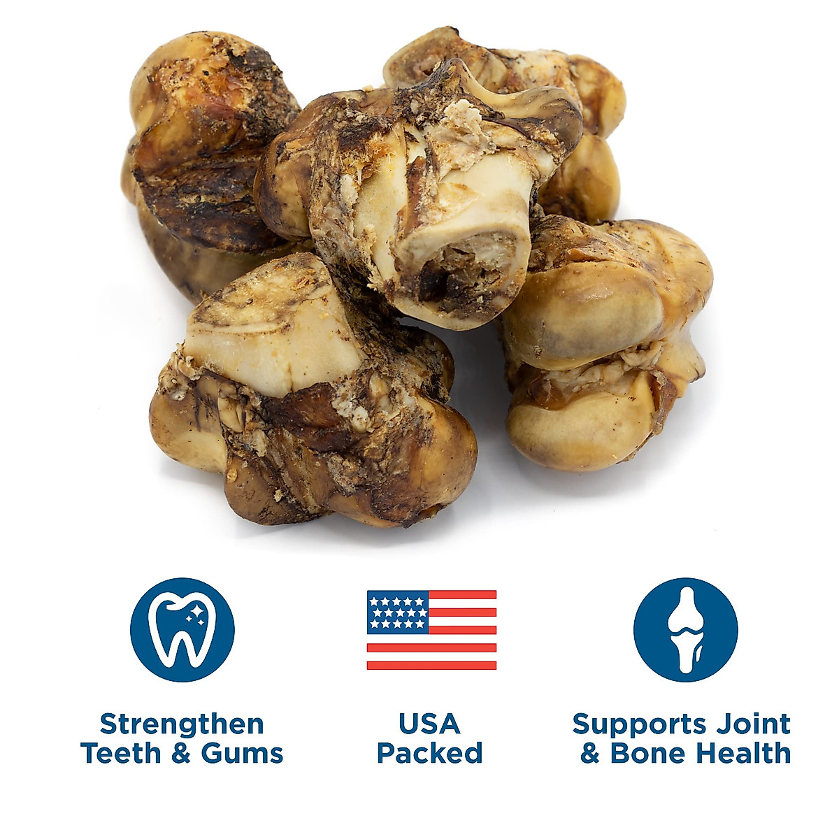 Best Bully Sticks All Natural Beef Knuckle Bones for Dogs - 5 Pack - Long Lasting Dog Bones for Aggressive Chewers