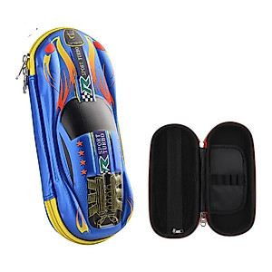 Generic Pencil Case Large Capacity with Compartments Car Pen Pouch Holder, Blue