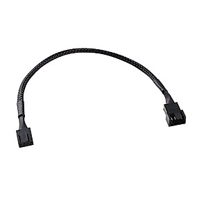 Easycargo 30cm Case Fan Extension Cable, PWM Fan Cable Extension, 3 pin 4 pin Case Fan Power Extension (1-Pack)