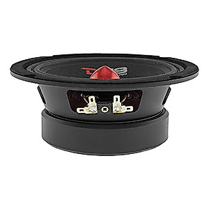 DS18 PRO-GM6B Loudspeaker - 6.5", Midrange, Red Aluminum Bullet, 480W Max, 140W RMS, 8 Ohms - Premium Quality Audio Door Speakers for Car or Truck Stereo Sound System (1 Speaker)