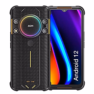 AGM H5 Rugged Smartphone Android 12, Rugged Phone Unlocked Dual SIM 4G, 20MP Night Vision Camera, 6.52" HD+ Screen Rugged Cell Phone 128GB ROM 6GB RAM, 109dB Speaker, 7000mAh Battery, IP68 Waterproof