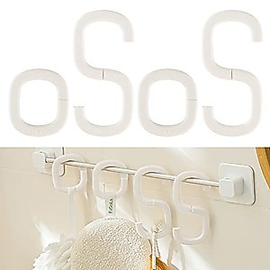 S Shaped Hooks Multi-Function Foldable Hook Set, 4.45 Inch Colorded Plastic Hanging Hook Portable Utility Hook Clip Hanger Rack for Indoor Outdoor Plants Clothes Bathroom Kitchen Closet Office 4 Pack