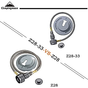 Campingmoon 13 Ft Stainless Braided Propane Adapter Hose, Input: EN417 Lindal Valve Canister, Output: Two En417 Lindal Valve (male thread), Application: EN417 Lindal Valve Canister And Device,Z28-33
