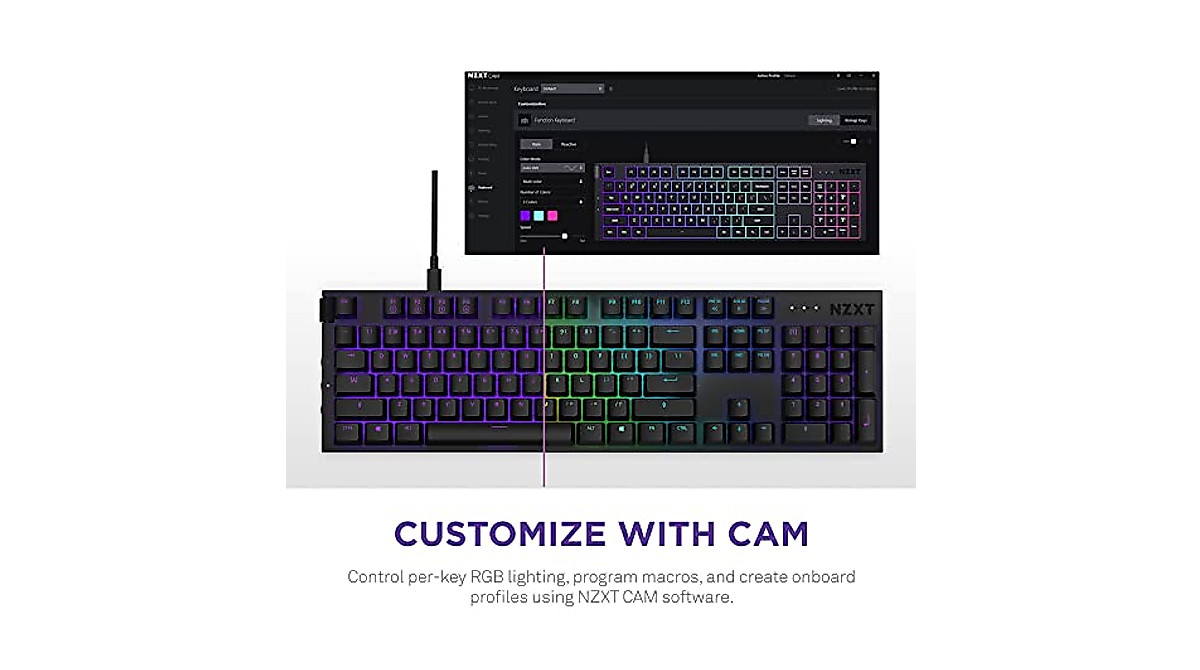 NZXT Function MiniTKL Gaming Keyboard with RGB and Hot-Switches
