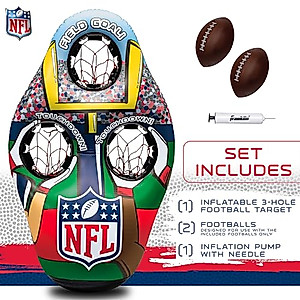 Franklin Sports NFL Inflatable Target Toss Game - Kids Mini Football Throwing Game Set - Portable Indoor + Outdoor Toy Football Target + Mini Footballs - 51"