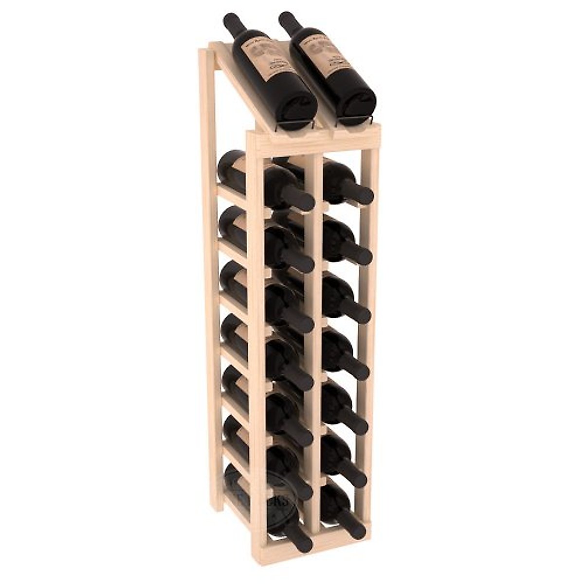 Wine Racks America InstaCellar Display Top Wine Rack Kit - Durable and Expandable Wine Storage System, Pine Unstained - Holds 16 Bottles