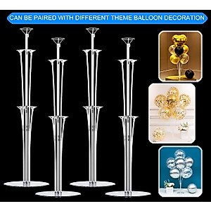 LANGXUN 2 Set 28" Height Table Balloon Stand Kit for Birthday Party Decorations and Wedding Decorations, Happy Birthday Balloons Decorations for Party and Christmas Balloon Decorations