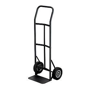 Safco Products Tuff Truck Continuous Handle Hand Truck - 400 lbs. Capacity -Black Powder Coat Finish - With Flow-Back Handle Design - Heavy-Gauge Tubular Steel Frame. For Moving Storage and More