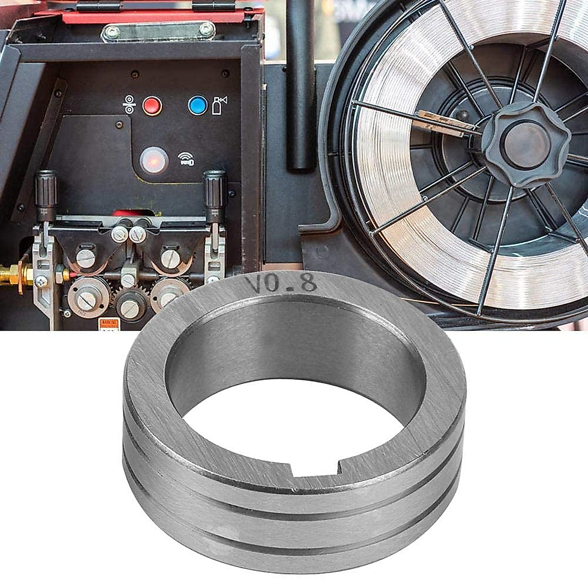 Welding Wire Feeder Roller, 30mm/1.18in Steel 0.8 Welding Wire Feeding Guide Wheel for Wire Feeder MIG MAG Welders Equipment Parts(0.8mm)