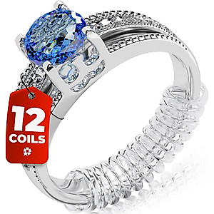 5 STARS UNITED Ring Sizer Adjuster for Loose Rings - 12 Pack, 2 Sizes for Different Band Widths – Silicone Ring Size Adjuster - Invisible Ring Guards for Women and Men