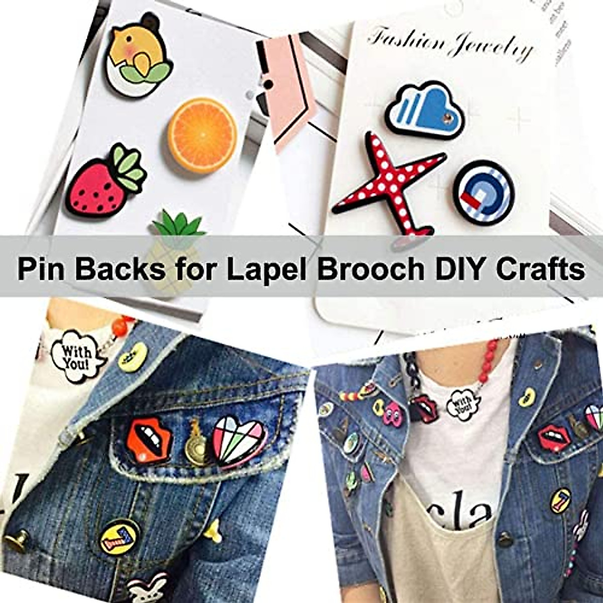 Rubber Pin Backs, 50PCS Lapel Pin Backs, Pin Safety Backs for Brooch Tie Hat Badge Insignia, Black