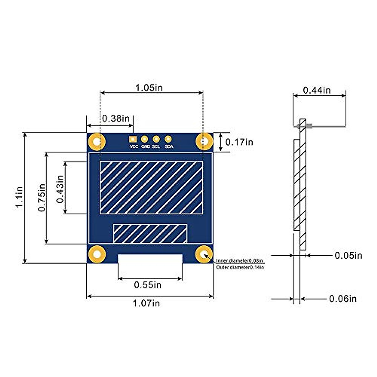 Organizer 0.96" Inch Yellow and Blue I2C IIC Serial OLED LCD LED Display Module with Raspberry PI 128X64 for Arduino 51 MSP420 STIM32 SCR (2pcs)