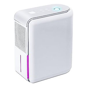 Hoomace 3 In 1 Small Humidifier Dehumidifier Combo With Air Filtration, Humidifiers Dehumidifier For Home Bedroom With Drain Hose Temperature Display,4 Modes,7 Color LED Lights,Timer Set