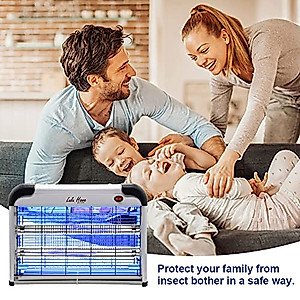 Lulu Home Electric Bug Zapper, Aluminium Indoor Insect Killer for Mosquito, Bug, Fly with Powerful 2800V Grid 20W Bulbs