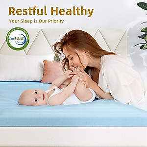 DWVO Mattress Topper Queen, 3 Inch Cooling Memory Foam Mattress Topper, Soft Vents Holes Bed Topper with Breathable Washable Ice-Touch Fabric Cover for Pressure Relief, CertiPUR-US Certified