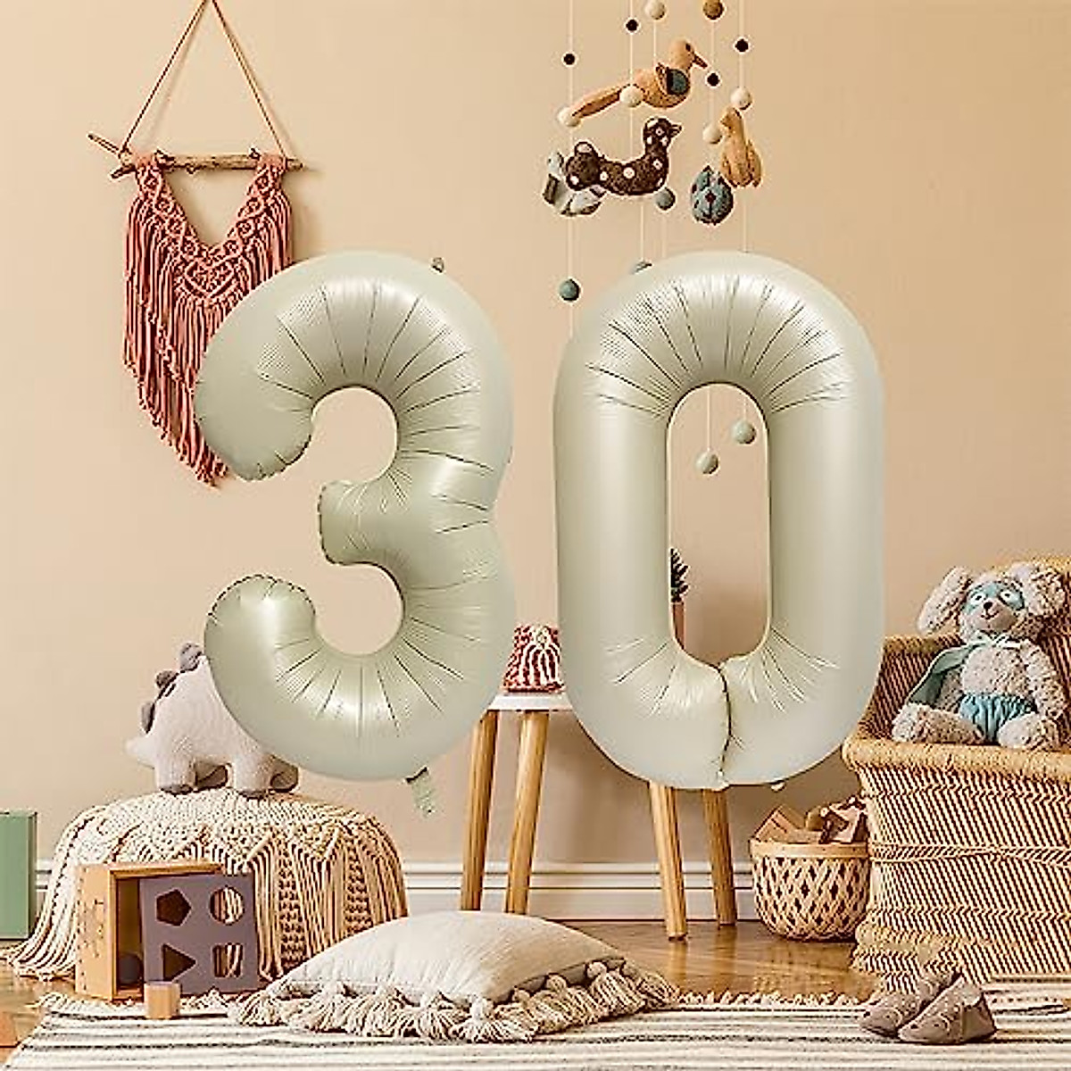 Number 30 Balloons 32 inch Digital Balloon Alphabet 30 Birthday Balloons Digit 30 Helium Balloons Big Balloons for Birthday Party Supplies Wedding Bachelorette Bridal Shower, White Number 30th