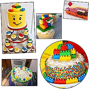 Block Non-Stick Ice Cube Tray Silicone Mold, Candy Moulds, Chocolate Moulds, for Kids Party's & Baking Building Block Themes & Cake Muffin Cupcake Gumdrop Jelly(Set of 3 pcs)