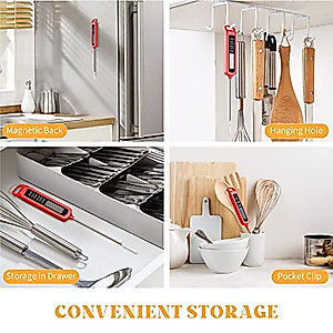 DOQAUS Meat Thermometer Digital, IPX6 Waterproof Instant Read Thermometer for Cooking Kitchen Food Candy with Super Long Probe for Grill BBQ Steak Smoker Oil Milk Yogurt Temperature