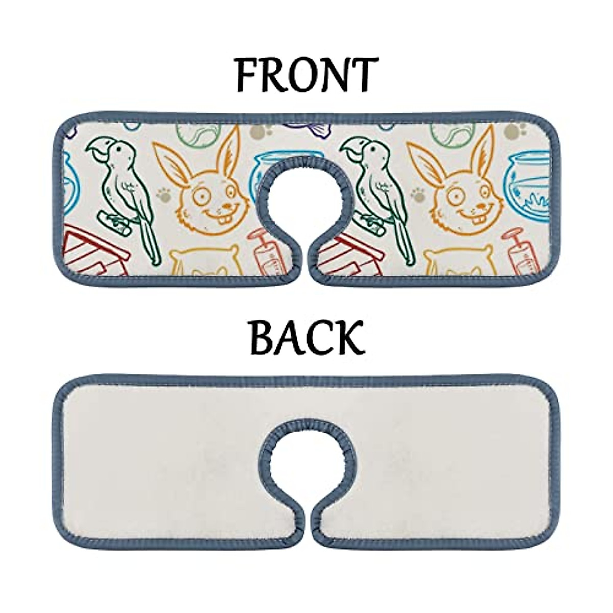 Absorbent Kitchen Faucet Mats 4 Pieces Colorful Pets Funny Faucet Sink Splash Guard Bathroom Counter and RV,Faucet Counter Sink Water Stains Preventer