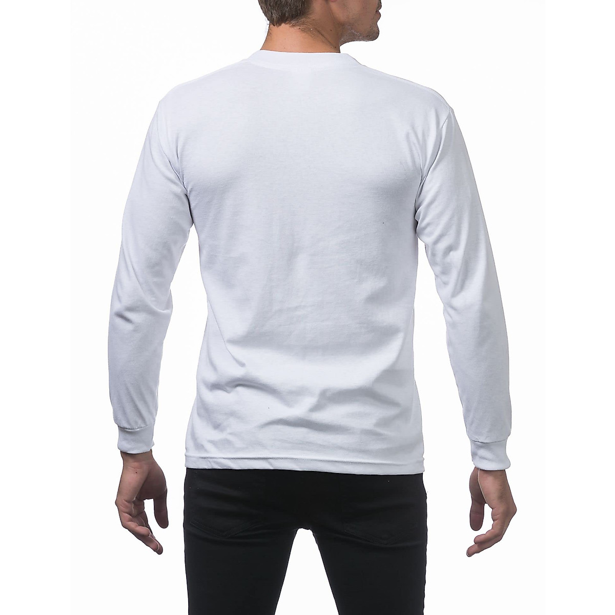 Pro Club Men's Comfort Cotton Long Sleeve T-Shirt, Snow White, Medium