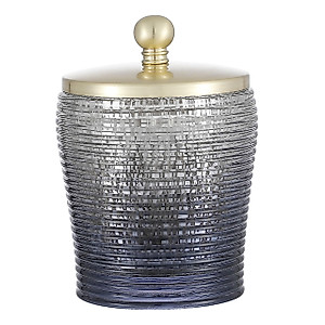 Halston Heritage Qtip Jar, Cotton Ball Storage, Brushed Gold Rustproof Metal Lid, The Ricard Collection, Bathroom Organization for Home, Bath Salts, Makeup Vanity Storage, Bathroom Accessories