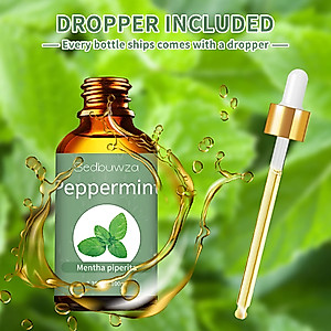 Sedbuwza Peppermint Essential Oil, Peppermint Oil 100% Pure Natural Peppermint Fragrance Oil for Massage Diffuser Humidifier Candle Soap Aromatherapy Making - 3.38 OZ/100ML