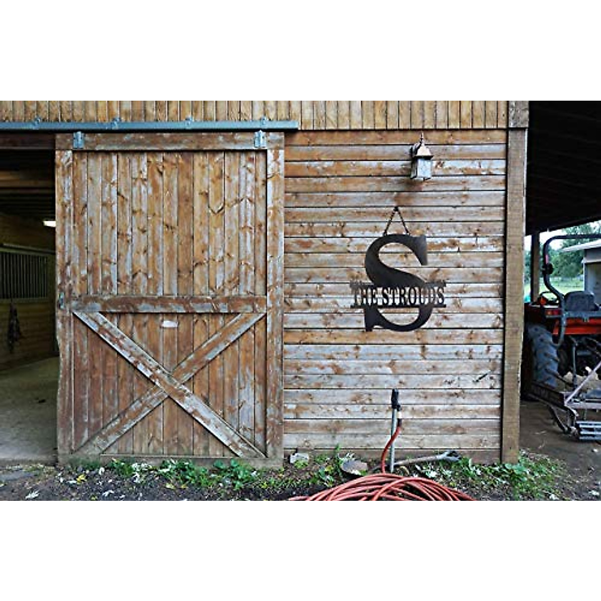 Personalized Last Name Sign - Custom Metal Name Sign - Split Letter Monogram Door Metal Hanger Wall Art - Indoor / Outdoor Wedding Gift ideas- 5 Sizes, 13 Colors Available - MADE IN THE USA